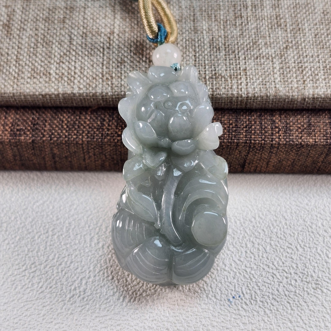 Grade A Jade Lovely 3D Flower Untreated Natural Jadeite Jade Handmade ...