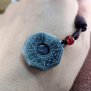 Lucky Fortune Octagon Bagua 八卦 Well Crafted Untreated Natural Jadeite ...