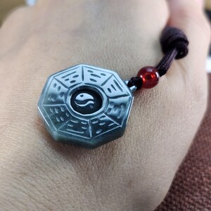 Lucky Fortune Octagon Bagua 八卦 Well Crafted Untreated Natural Jadeite ...
