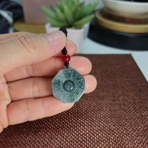 Lucky Fortune Octagon Bagua 八卦 Well Crafted Untreated Natural Jadeite ...
