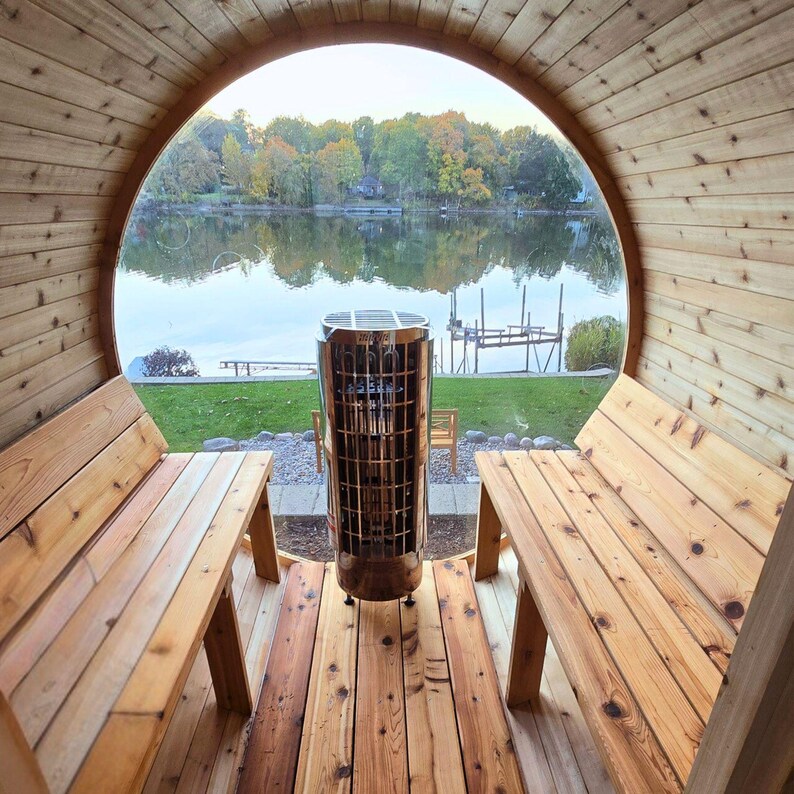 CEDAR PANORAMA SAUNA Cedar Barrel Sauna - Etsy