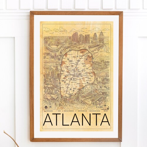 Atlanta Map 1919 Old Map of Atlanta Georgia Art Vintage - Etsy