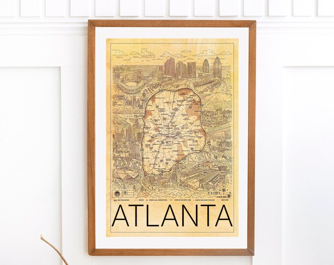 Atlanta Map Print Georgia GA USA Map Art Poster Fulton - Etsy