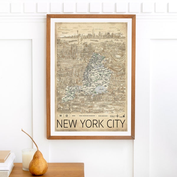 New York Map - Etsy