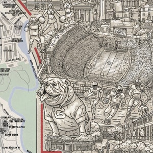 University of Georgia Map Wall Decor UGA Map Decor UGA Campus Map Gift ...