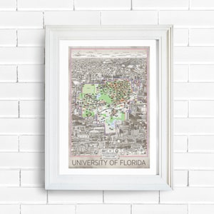 University of Florida Map Print: Detailed Campus Art, Gator Gift - Etsy