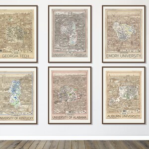 University of Georgia Map Wall Decor UGA Map Decor UGA Campus Map Gift ...