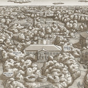 Georgia Southern University Map Art: Hand-drawn Campus Print - Etsy