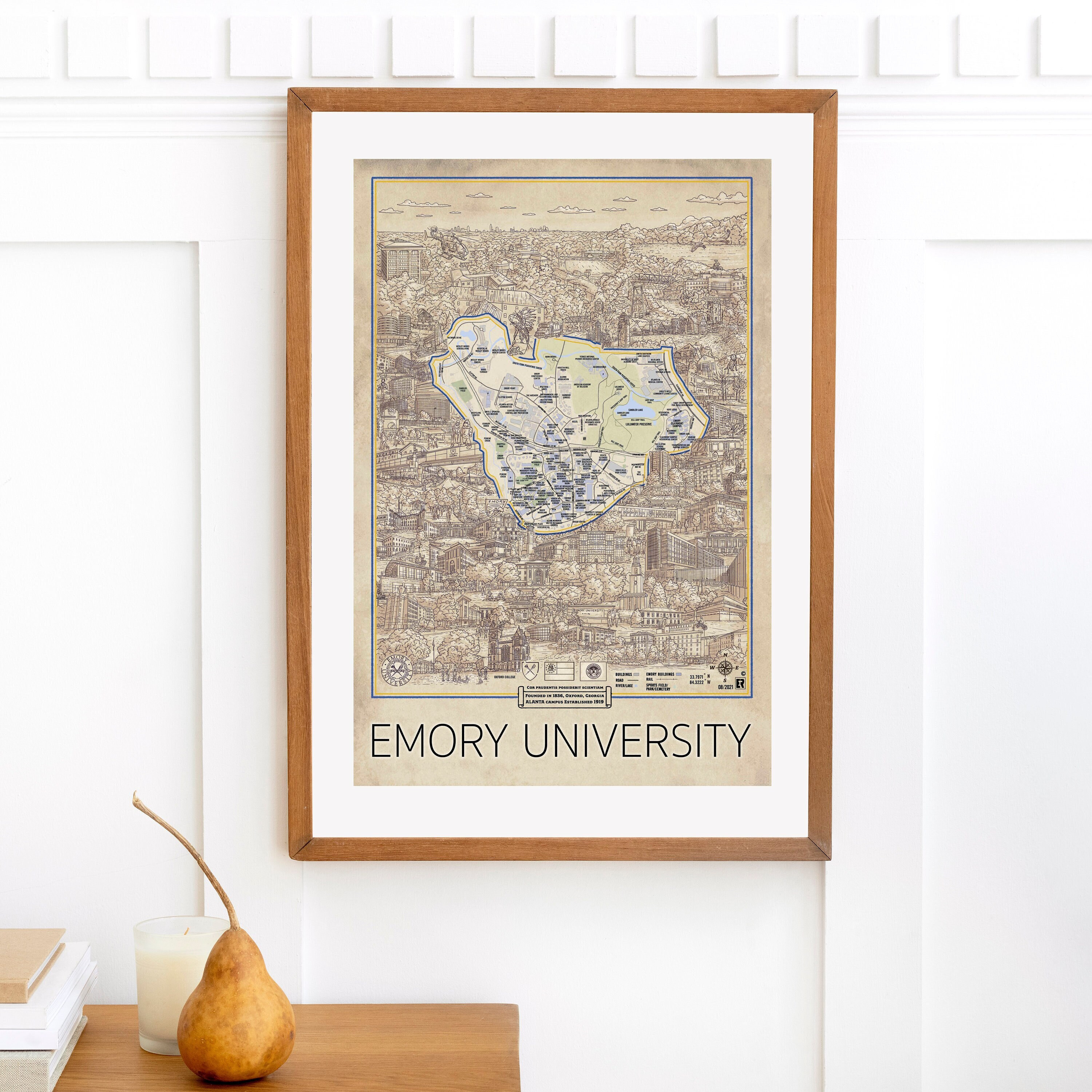 Emory University Map Print: Atlanta Campus Wall Art - Etsy