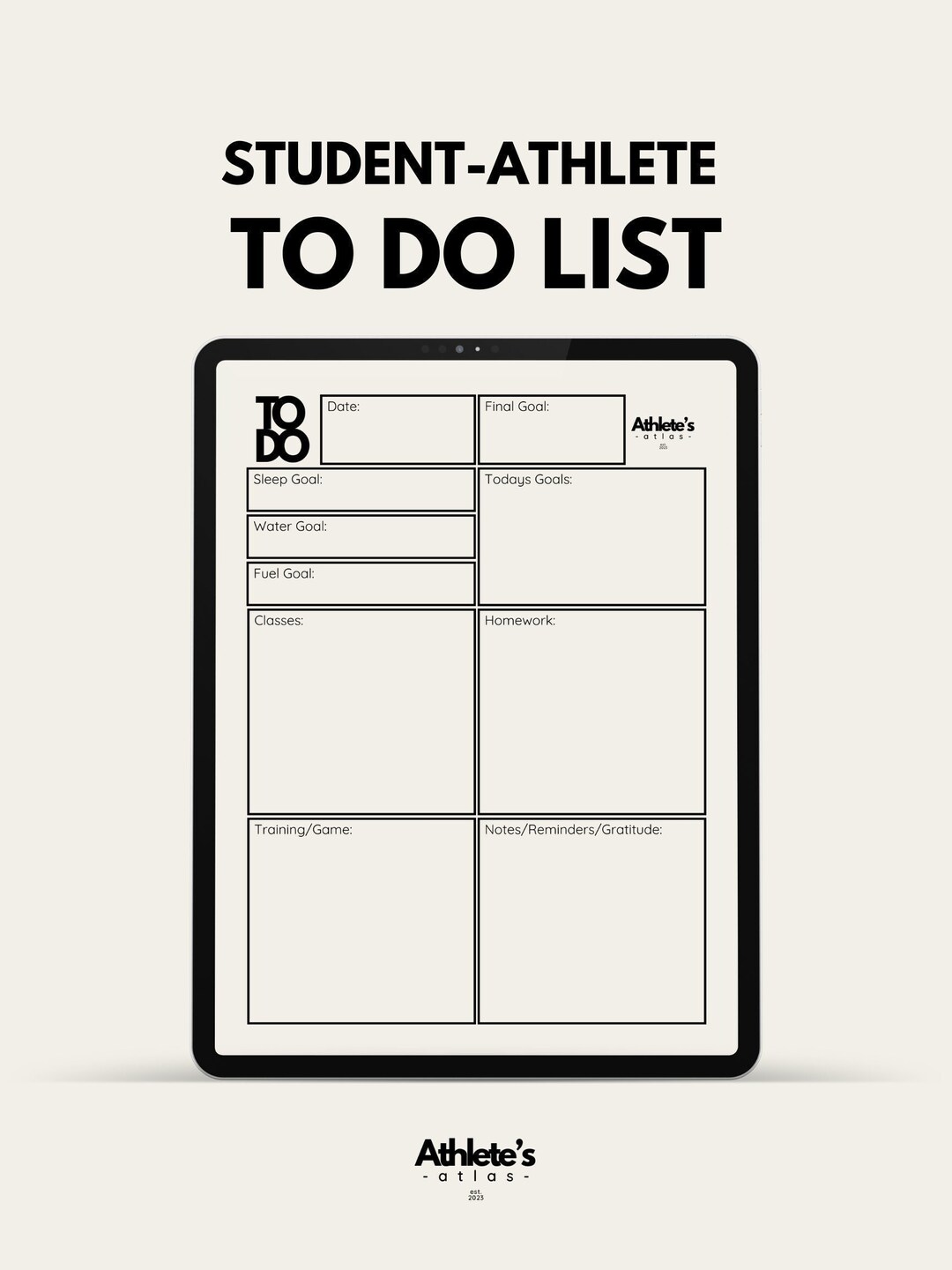 Student Athlete, to Do List, Daily Planner, Athletes Atlas, Student ...