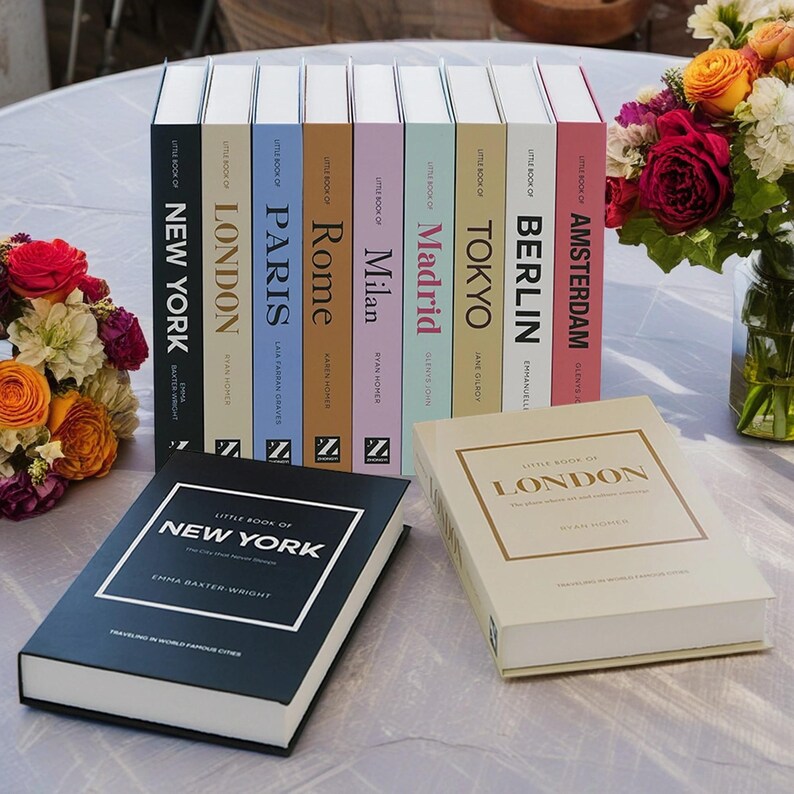 Luxury Decorative Book Box,travel Series Openable Book Box Coffee Table ...