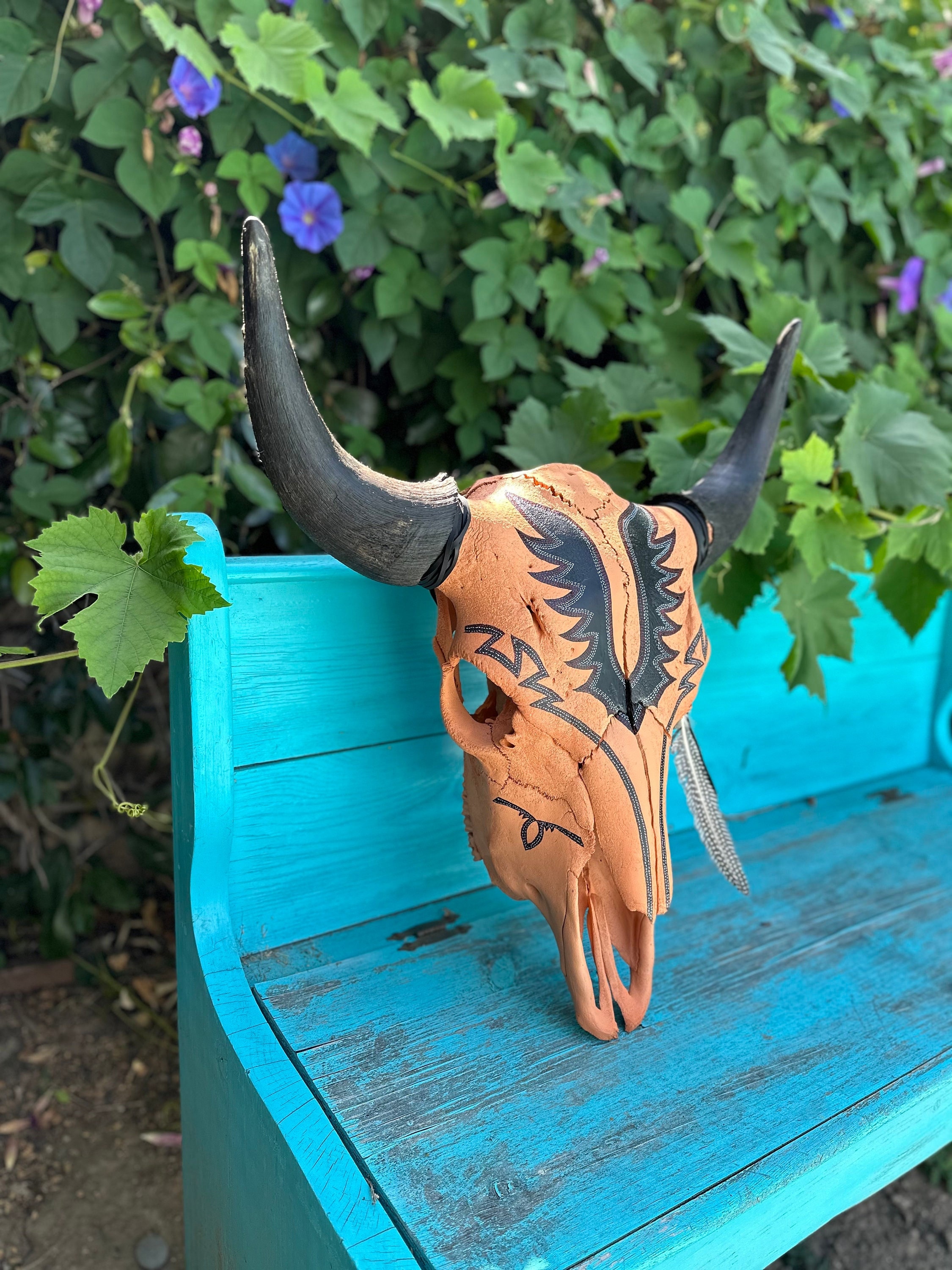 Thunderbird - Real Bison Skull / Painted Buffalo Skull Art - Etsy