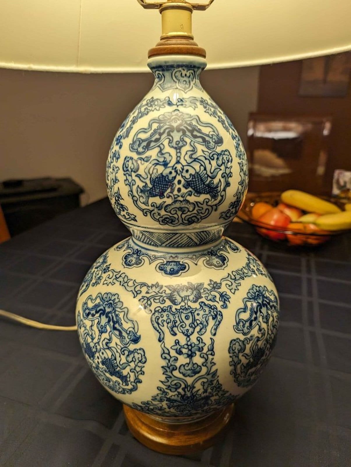 Ralph Lauren Chinoiserie Table Lamps Pear Shape Porcelain Blue & White ...