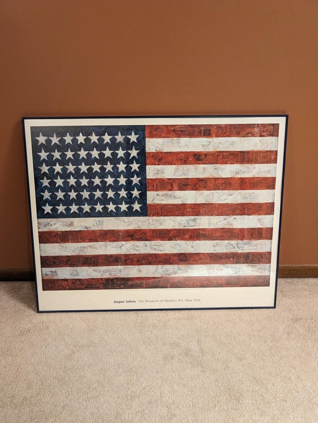 Jasper Johns Flag 1954-55 Art Print for NYC Moma 1989 Framed 38.5 X 30. ...