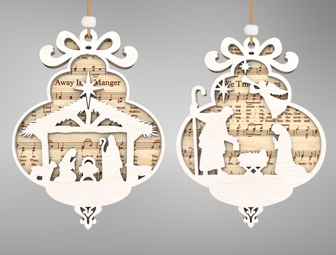 Christmas Nativity Sheet Music Ornament Svg,nativity Sheet Music Svg ...