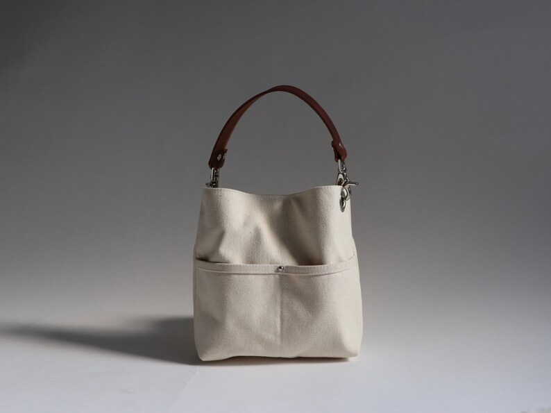 Mini Bucket Bag Small Crossbody Bag in Natural Canvas - Etsy