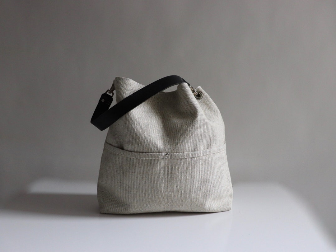 Bucket Bag in Woven Linen Casual Summer Tote - Etsy