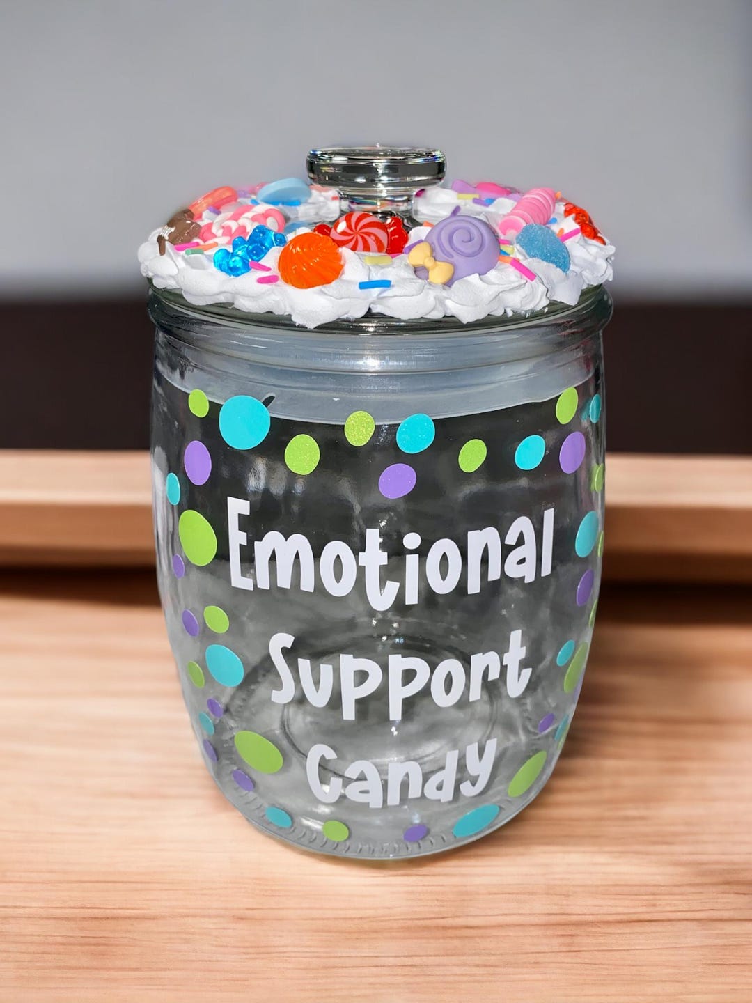 Emotional Support Candy Jar W/ Faux Candy Lid - Candy Jar - Etsy
