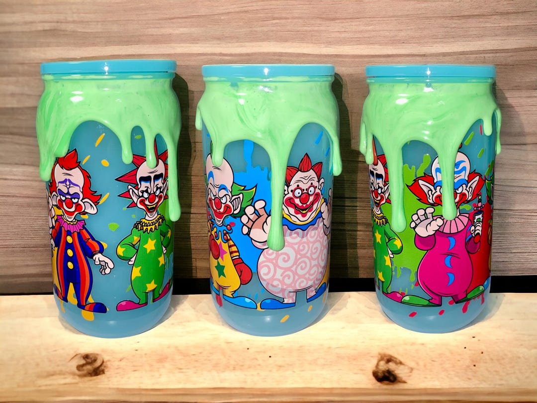 Killer Clowns Blue Acrylic Cup With Green Drip, 16oz Acrylic Beer ...