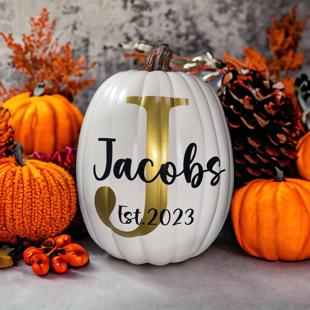 Monogram Pumpkin Decor - Last Name Pumpkin - Personalized Pumpkin ...