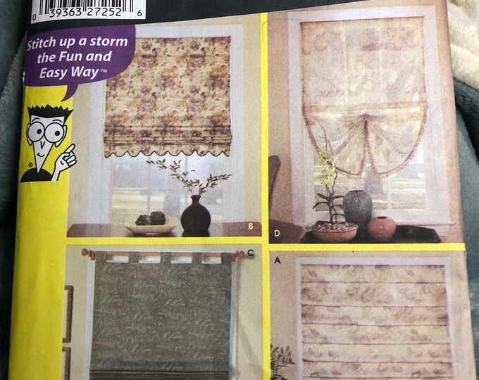 Simplicity 5260 Roman Shades Patterns, Curtain Sewing Pattern, Blinds ...