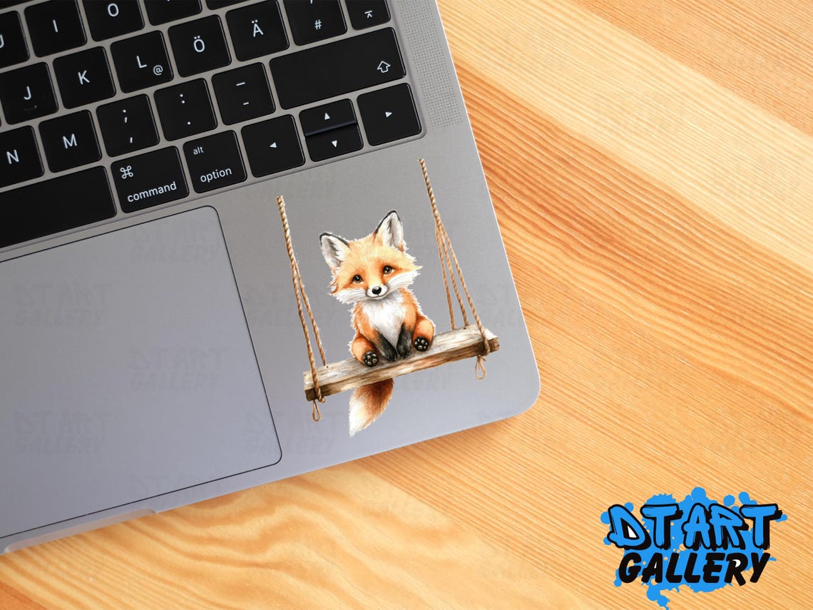 Cute Fox on Swing Watercolour Themed Clipart - Digital Download - High ...