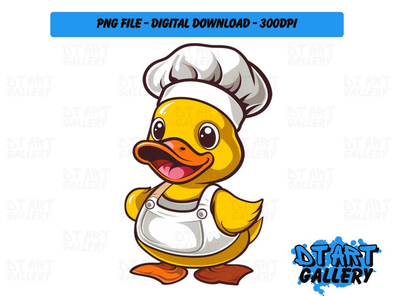 Cute Duck Chef Cooking Kitchen Clipart - Digital Download - High ...