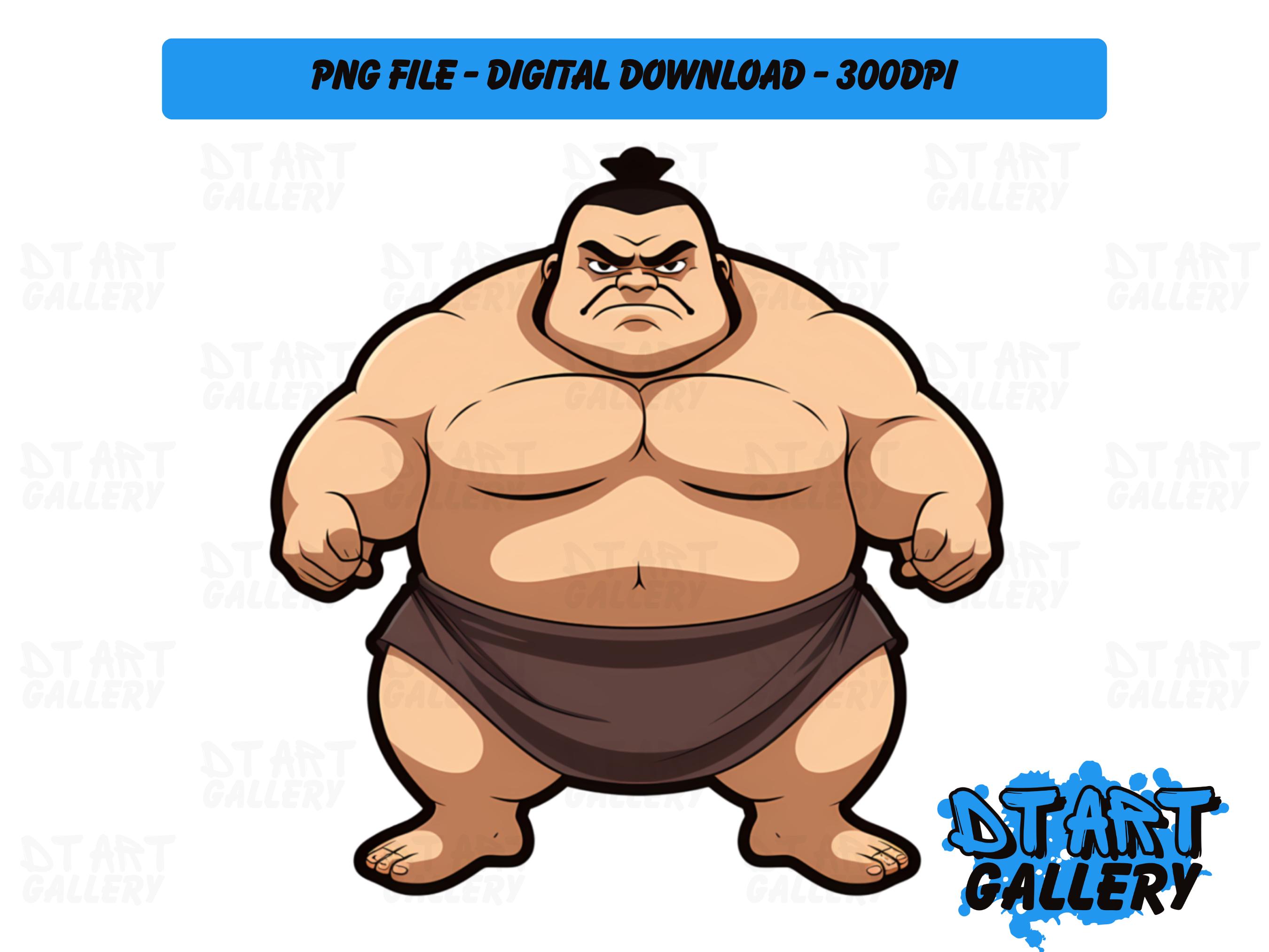 Funny Sumo Wrestler Japanese Themed Clipart Digital Download High ...