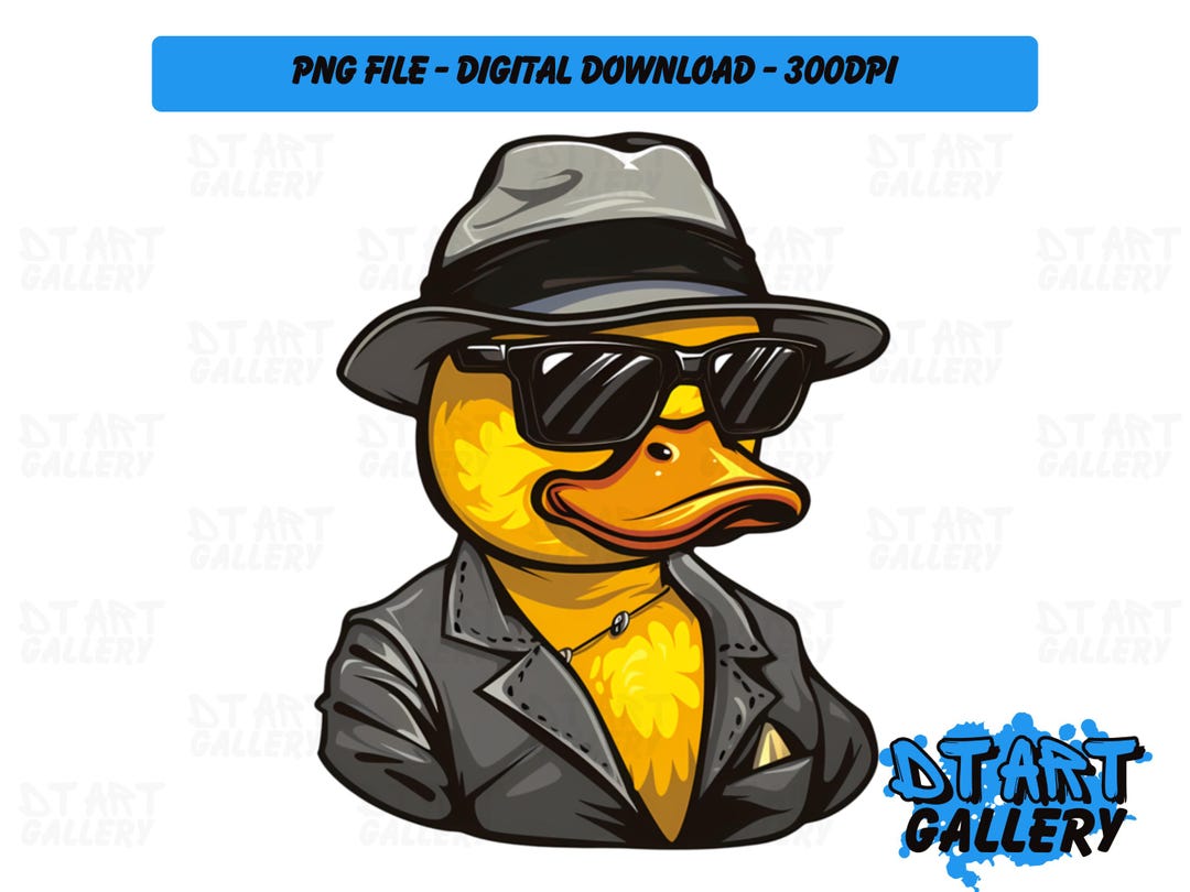Cute Duck Cool Gangster (V2) Themed Clipart - Digital Download - High ...