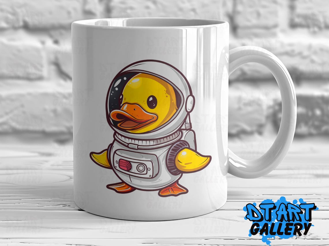 Cute Duck Astronaut Space Themed Clipart - Digital Download - High ...