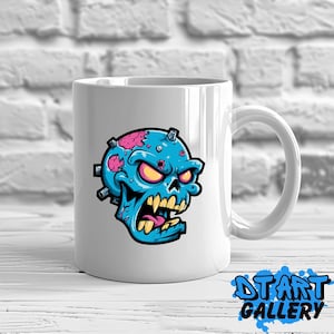 Blue Cartoon Zombie Skull PNG - Spooky Digital Clipart, Colourful Skull ...