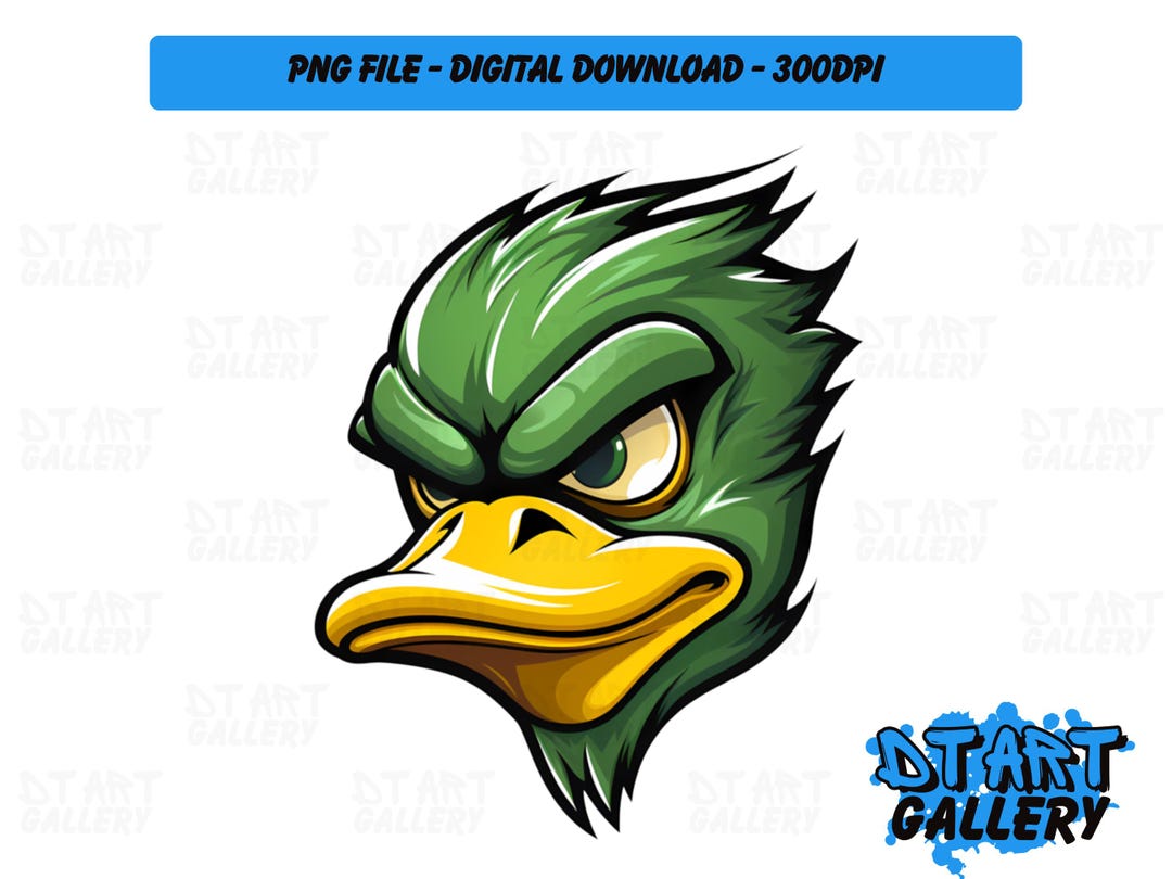 Angry Green Duck Animal Themed Clipart - Digital Download - High ...