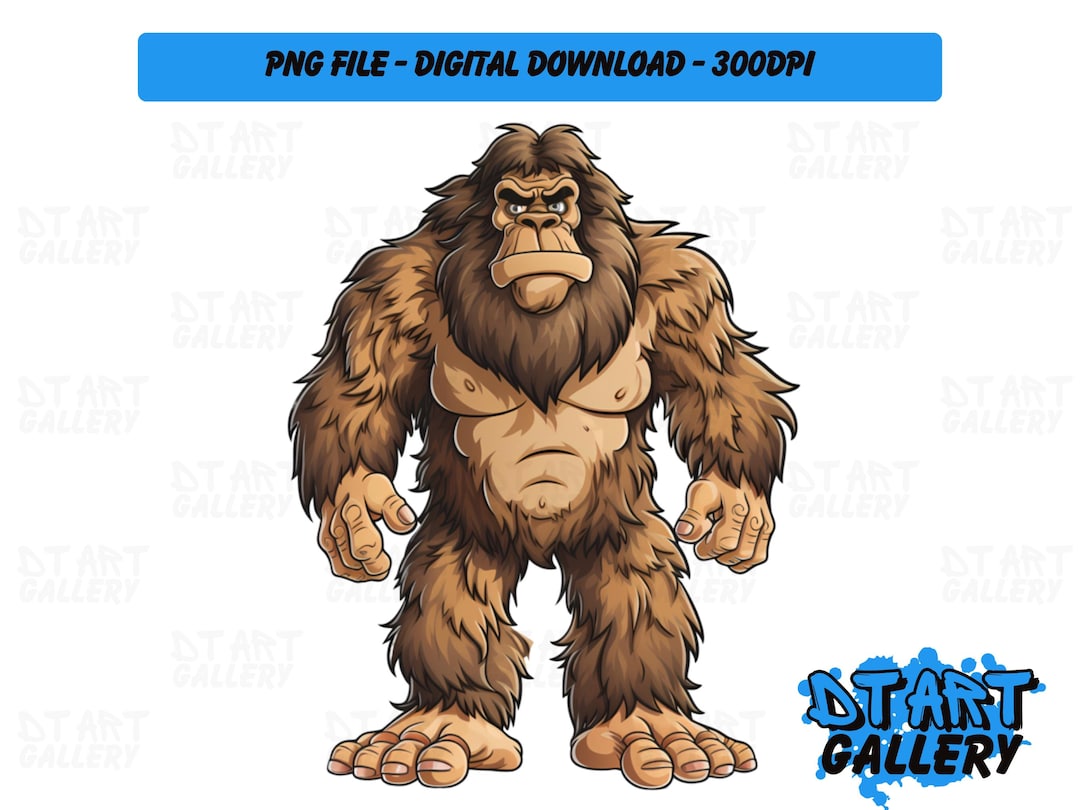 Funny Big Foot Sasquatch Themed Clipart - Digital Download - High ...