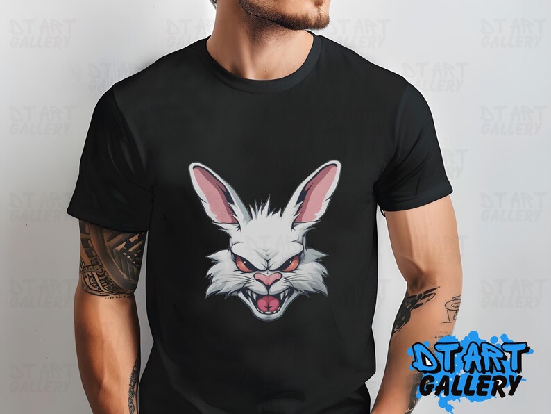 Angry Bunny Rabbit Head Animal Themed Clipart - Digital Download - High ...