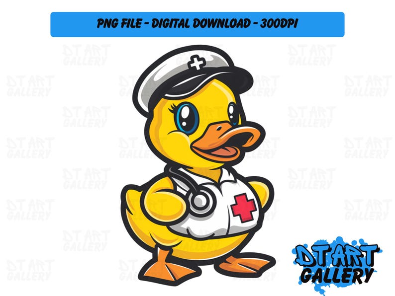 Cute Duck Nurse Medical Themed Clipart - Digital Download - High ...