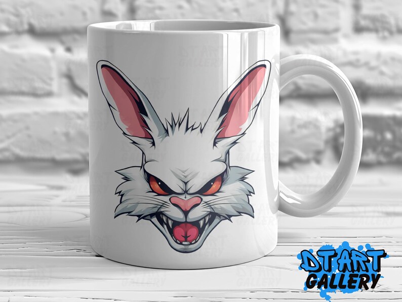 Angry Bunny Rabbit Head Animal Themed Clipart - Digital Download - High ...