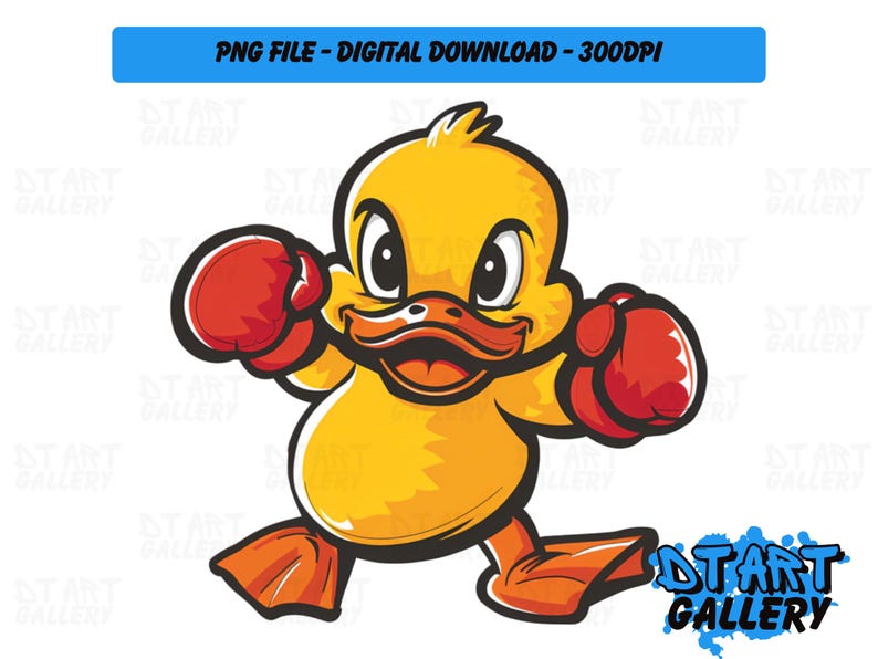 Cute Duck Boxer Boxing Themed Clipart - Digital Download - High Quality ...