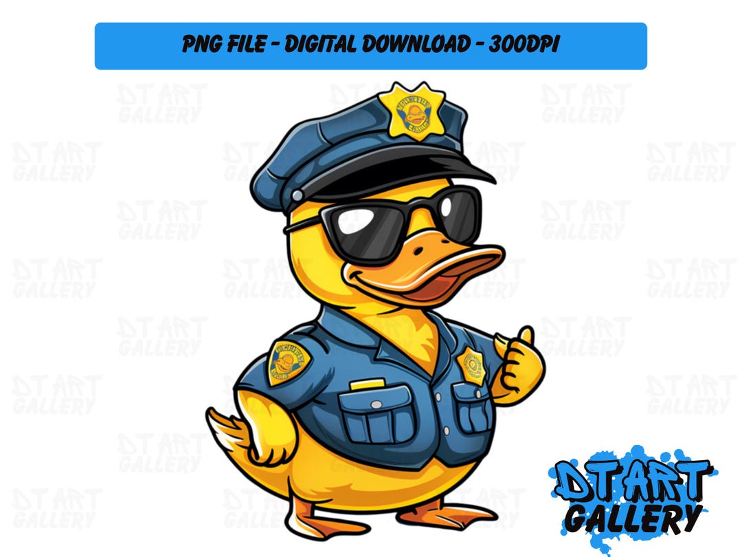 Cute Duck Policeman Police Officer Themed Clipart - Digital Download ...