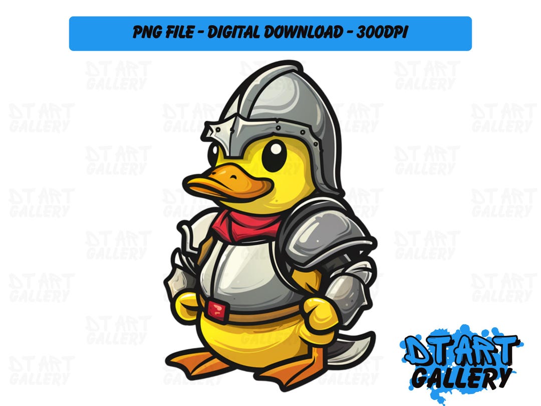 Cute Duck Medieval Knight Themed Clipart - Digital Download - High ...