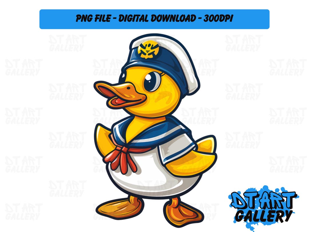 Cute Duck Sailor Sailing Boat Themed Clipart - Digital Download - High ...