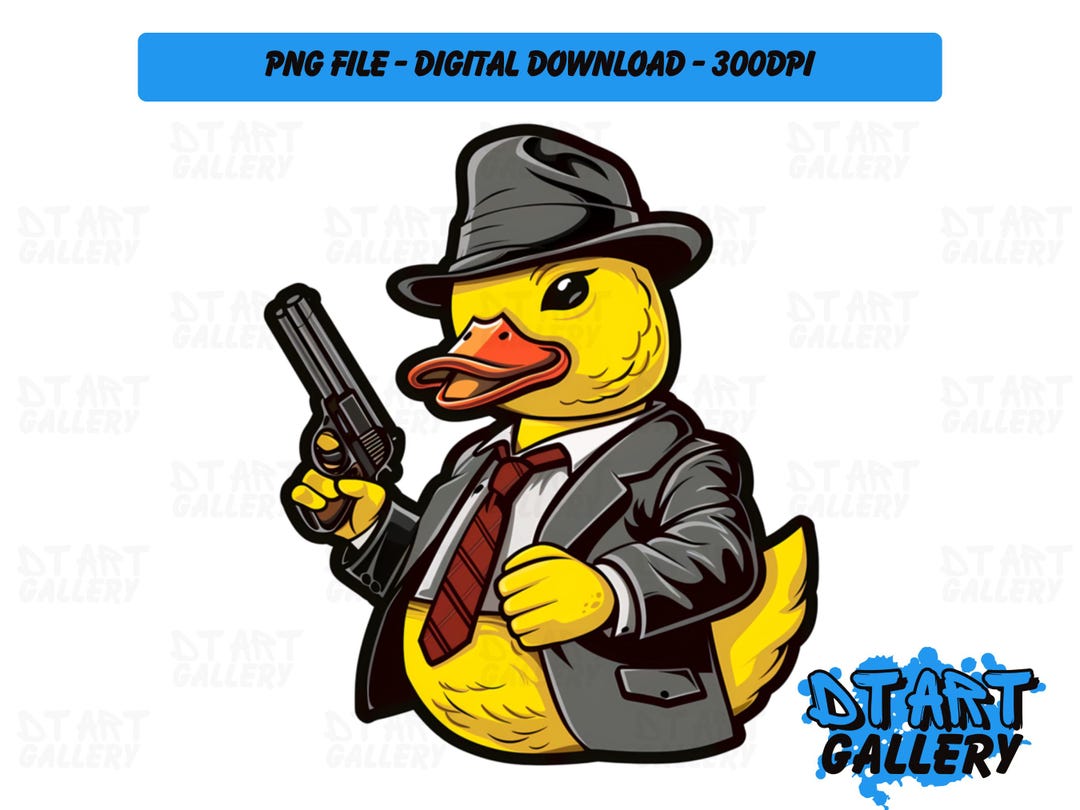 Cute Duck Gangster (V2) Themed Clipart - Digital Download - High ...