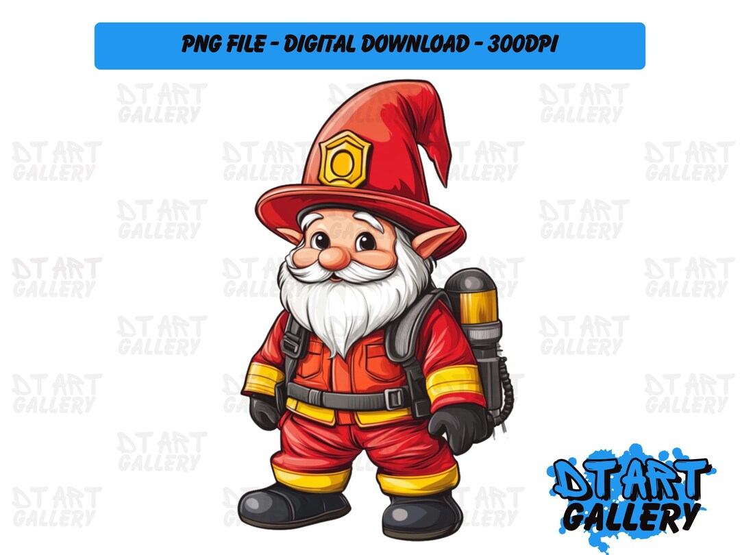 Firefighter Garden Gnome Gonk Themed Clipart - Digital Download - High ...