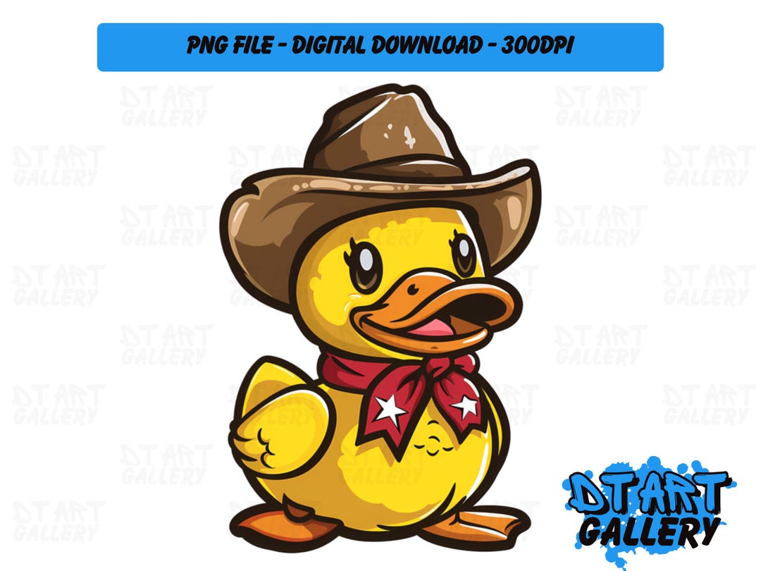 Cute Duck Cowboy Western Themed Clipart - Digital Download - High ...