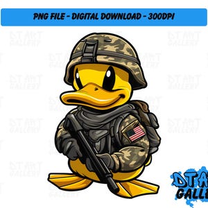 Cute Duck Soldier Army Military Themed Clipart - Digital Download ...