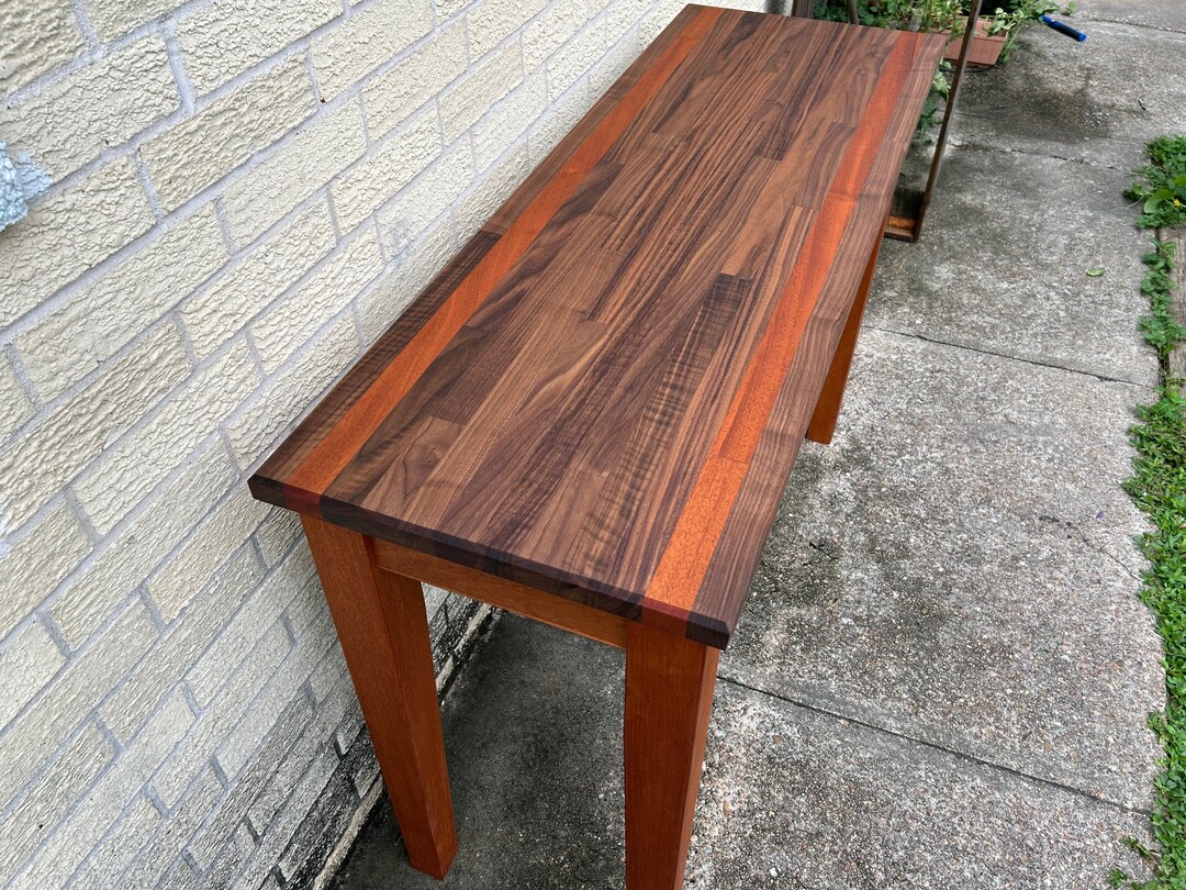 Mahogany Walnut Butcher Block Table - Etsy