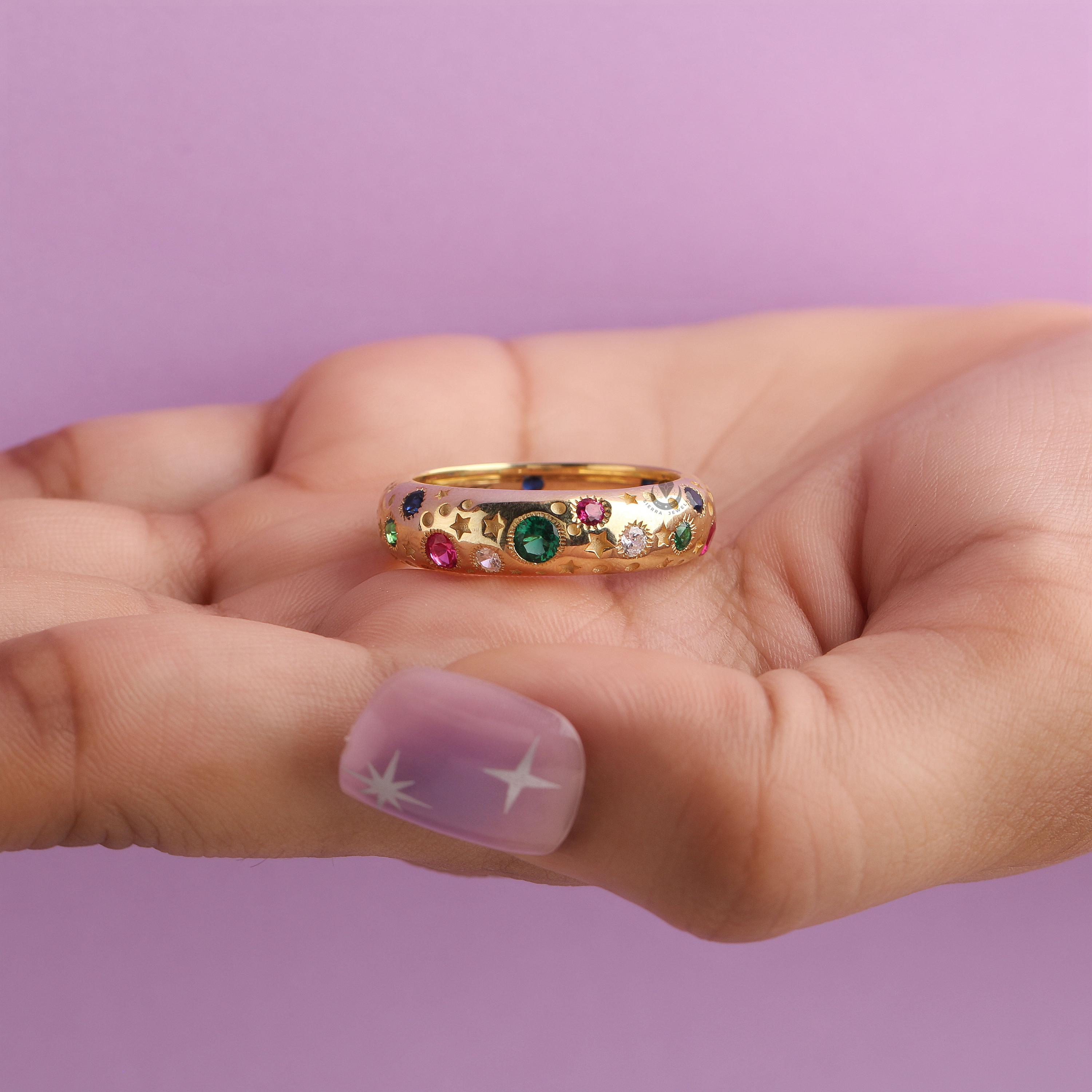 Multi Wedding Band/ Round Diamond Engagement Ring/ Antique Victorian ...