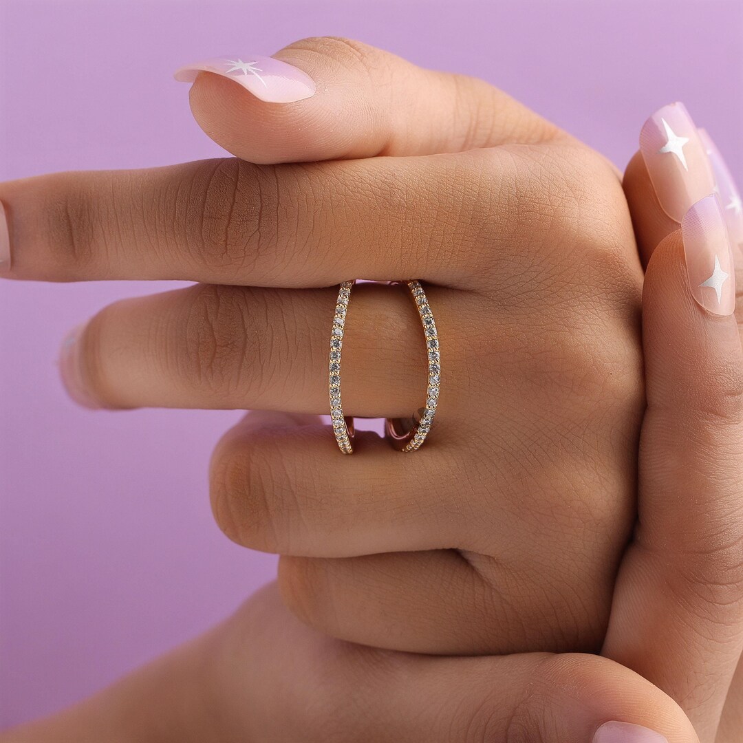 Curved Wedding Band/ Jacket Enhancer Ring in 14K Solid Yellow Gold ...