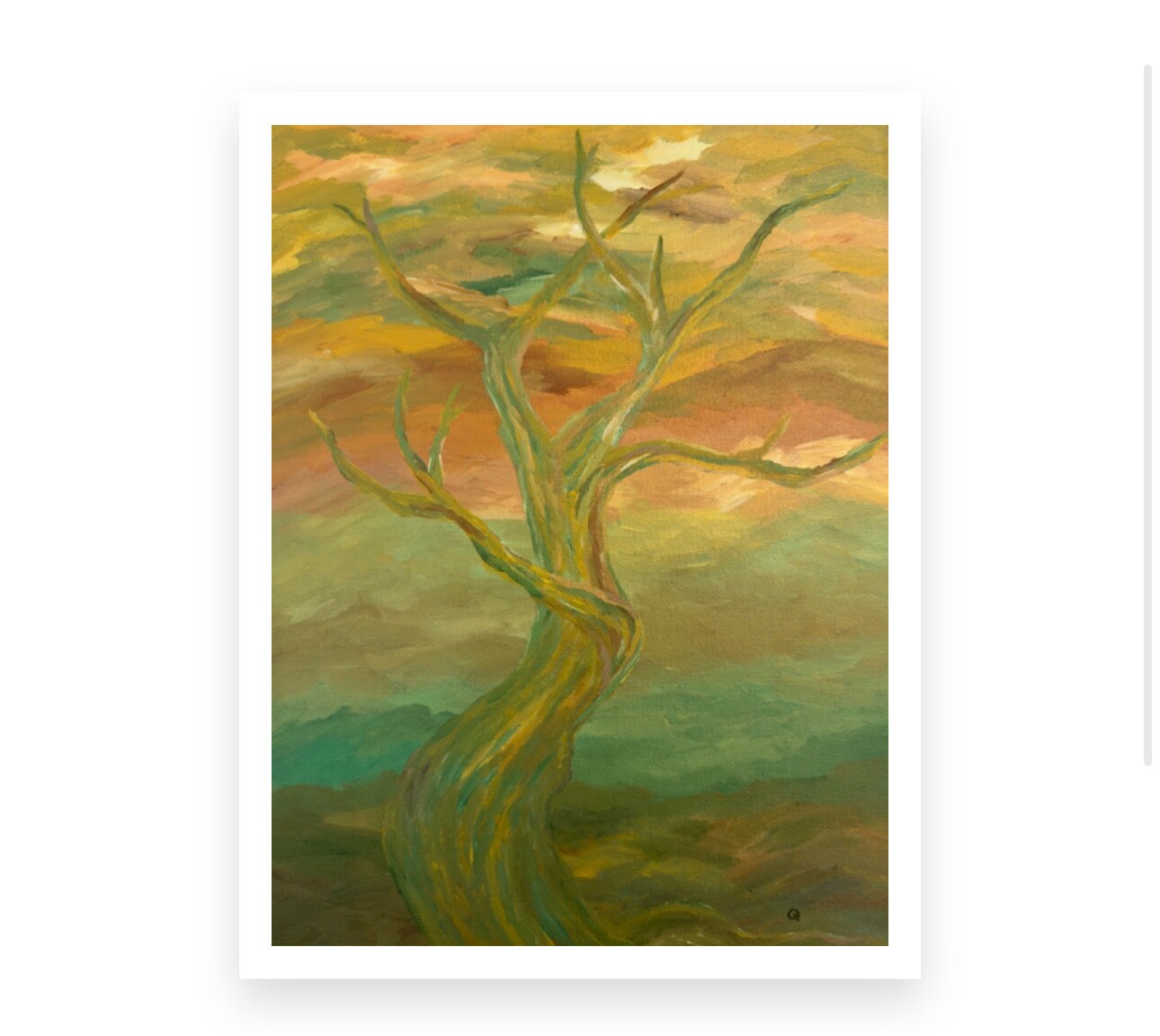 Colorful Tree and Scenic Sky - Artwork - Etsy