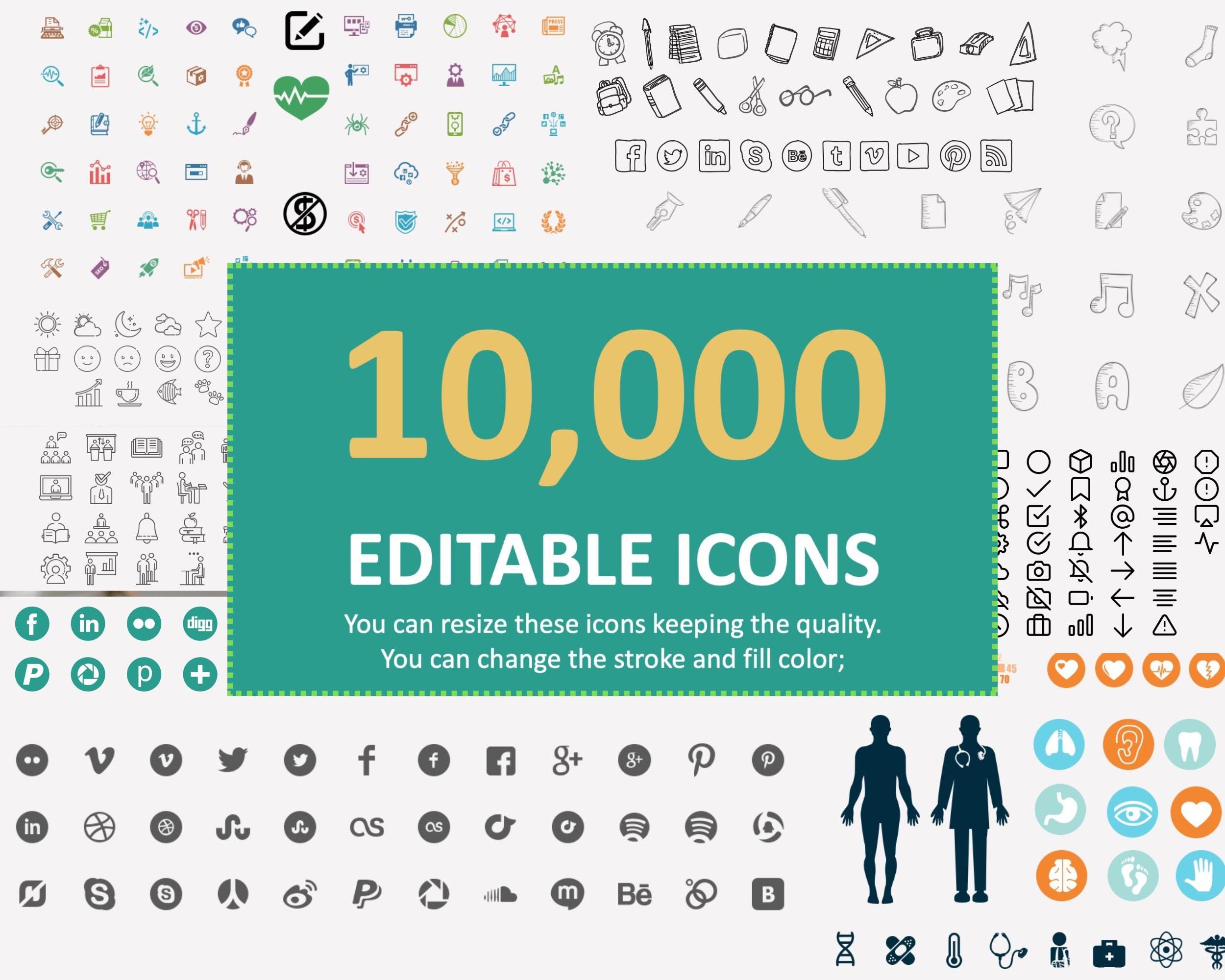 10k HD Editable Icons PNG Editable Icons and Popular Icon Logos - Etsy
