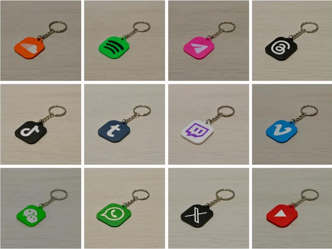 Mini NFC Keychain – Your Socials in a Tap! (20+ Social Media Designs ...